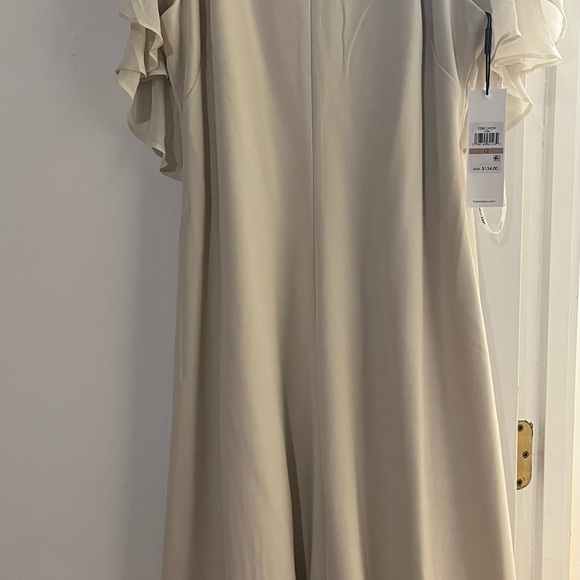 Calvin Klein | Dresses | Calvin Klein Cream Maxi Sundress With Flutter ...